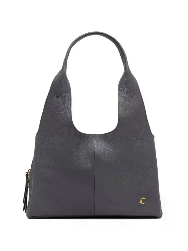 COCCINELLE Nell Logo-plaque Pebbled-leather Tote Bag - Grey