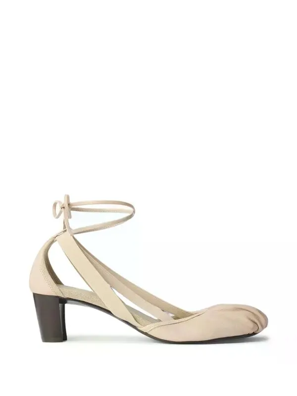 LEMAIRE 55 Mm Pedille Heeled Ballerinas In Goat Leather - Neutrals