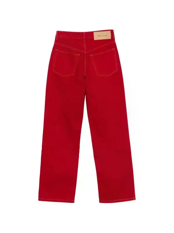 AMI Paris Contrast-stitch Straight-leg Jeans