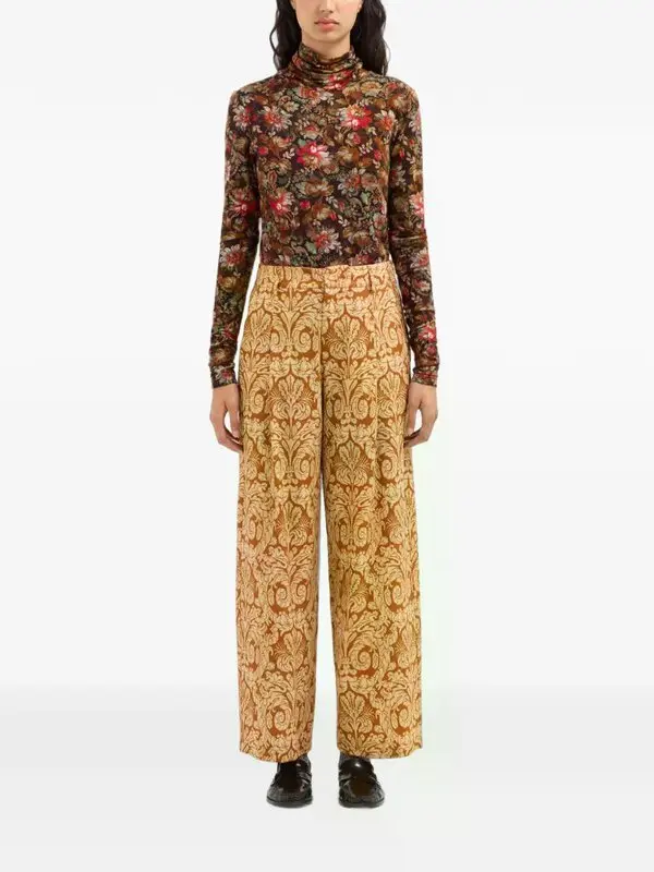 PIERRE-LOUIS MASCIA Beatex Damask-pattern Wool Trousers