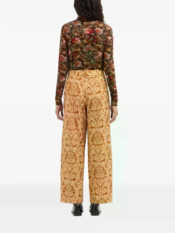 PIERRE-LOUIS MASCIA Beatex Damask-pattern Wool Trousers