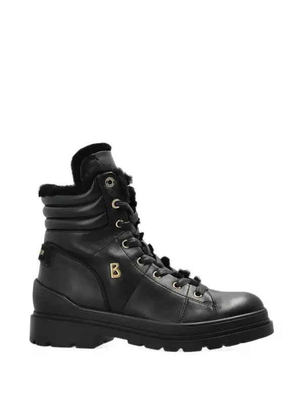 Bogner St. Moritz Leather Combat Boots - Black