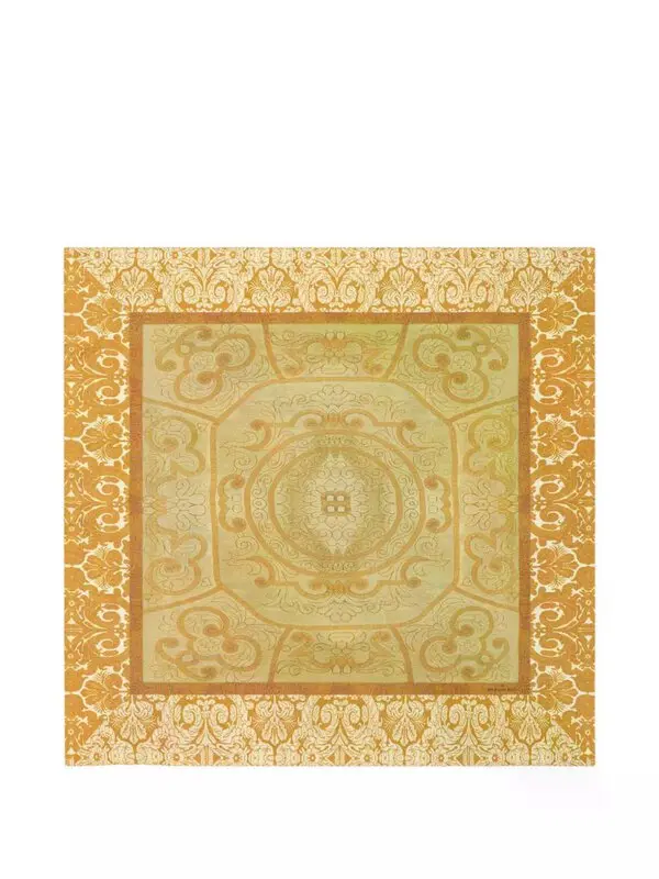 PIERRE-LOUIS MASCIA Cialda Baroque-pattern Silk Scarf - Orange
