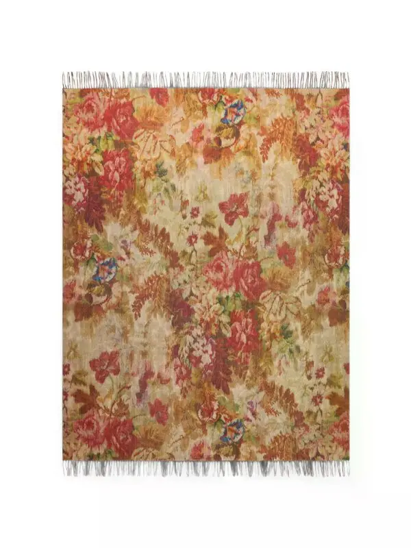 PIERRE-LOUIS MASCIA Sidney Floral-print Cashmere Scarf - Neutrals