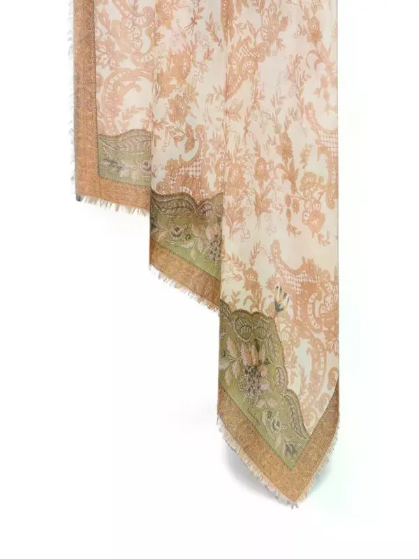 PIERRE-LOUIS MASCIA Euclidex Floral Paisley Cashmere Scarf - Neutrals