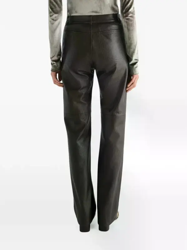 LEMAIRE Straight Pants In Glossy Leather