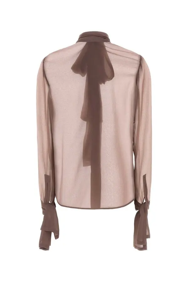 Saint Laurent Antiqued Pink Crepe Shirt