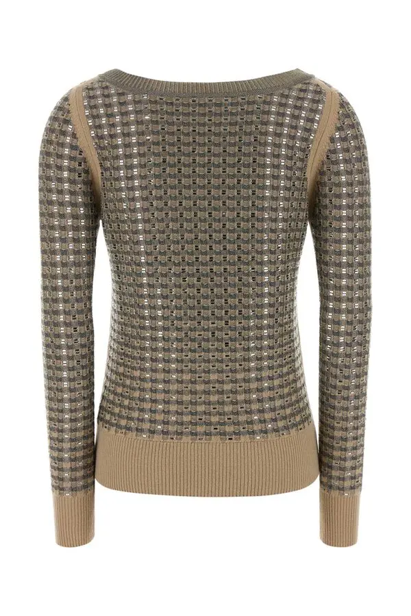 ERMANO SCERVINO Ermanno Scervino Embroidered Wool Blend Sweater