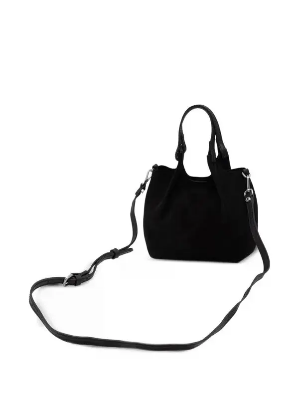 GIANNI CHIARINI Mini Suede Logo-patch Tote Bag - Black