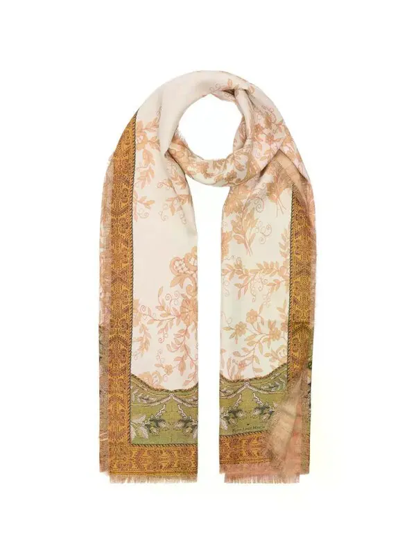 PIERRE-LOUIS MASCIA Fancy Floral-print Silk Scarf - Neutrals