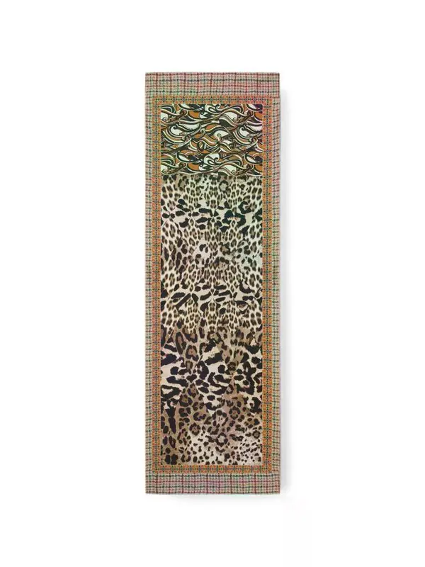 PIERRE-LOUIS MASCIA Aloewon Leopard-print Geometric Scarf