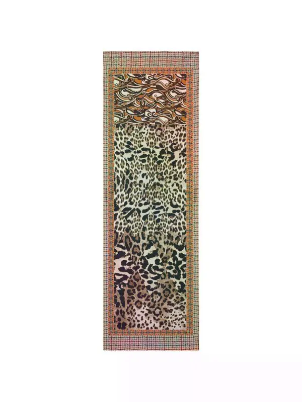 PIERRE-LOUIS MASCIA Aloewon Leopard-print Geometric Scarf - Brown