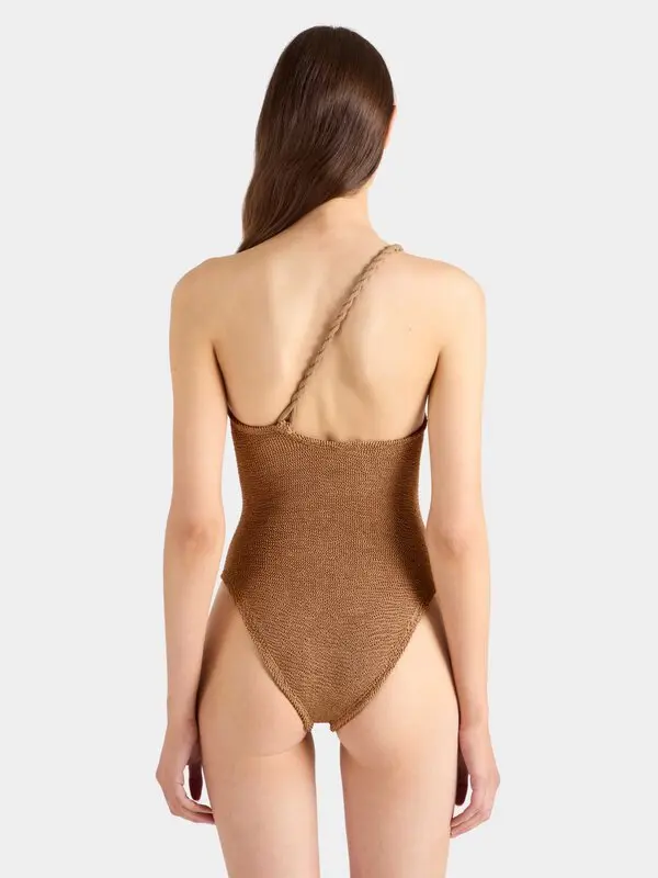 Hunza G Dionne One Piece Swim - Metallic Cocoa