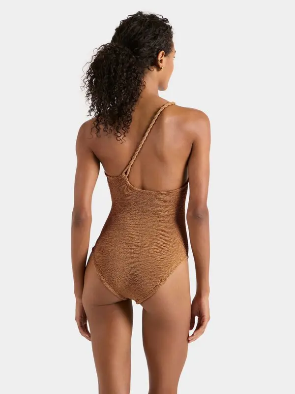 Hunza G Dionne One Piece Swim - Metallic Cocoa