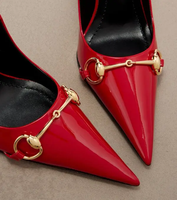 Gucci Donna Horsebit Patent Leather Pumps