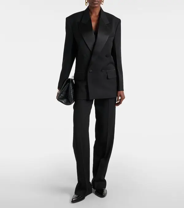 Victoria Beckham High-rise Wool-blend Straight Pants