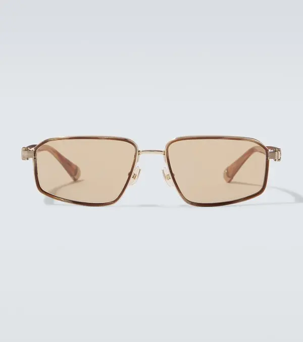 Brunello Cucinelli Jarama Rectangular Sunglasses - Brown