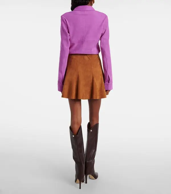 Stouls Mila Pleated Suede Miniskirt