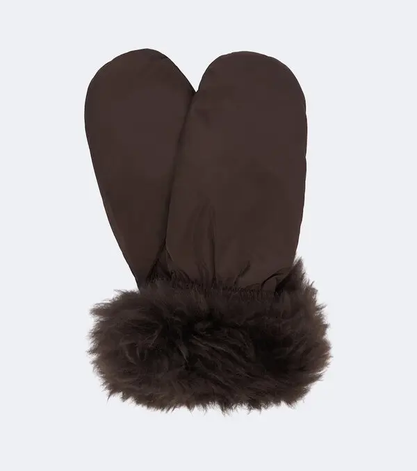 YVES SALOMON Shearling-trimmed Down Mittens