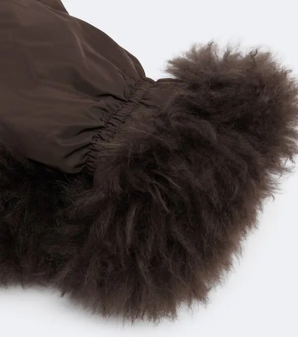 YVES SALOMON Shearling-trimmed Down Mittens