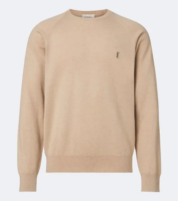 Saint Laurent Cassandre Cashmere Sweater - Beige