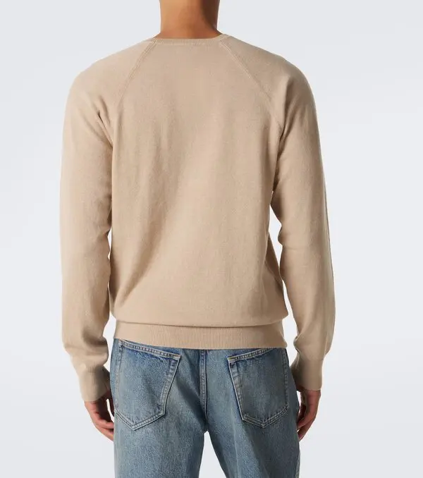 Saint Laurent Cassandre Cashmere Sweater - Beige
