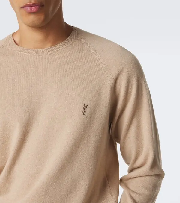 Saint Laurent Cassandre Cashmere Sweater - Beige