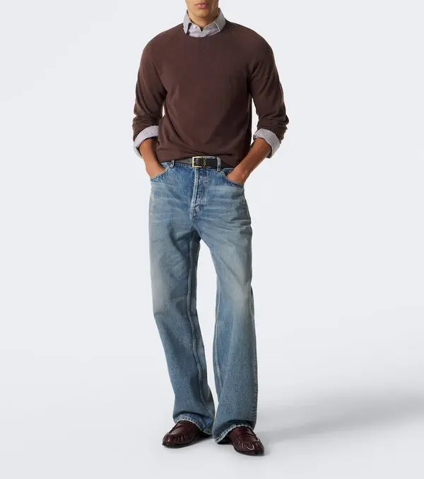 Saint Laurent Cassandre Cashmere Sweater - Brown