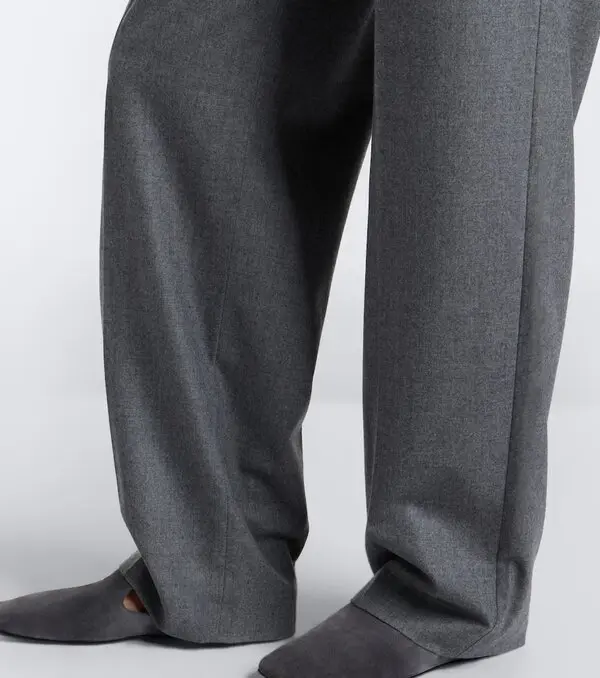 Max Mara Belted Cashmere-blend Wide-leg Pants