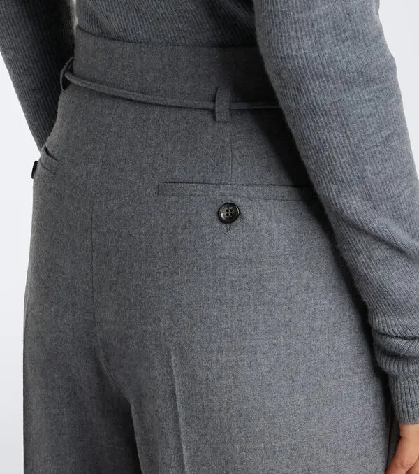 Max Mara Belted Cashmere-blend Wide-leg Pants