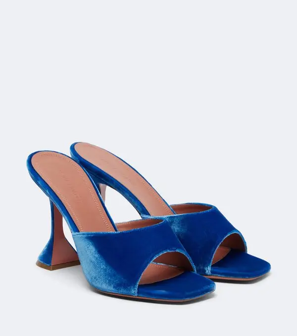 Amina Muaddi Lupita Velvet Mules