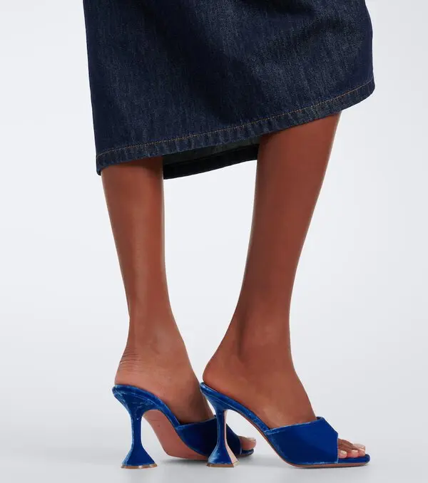 Amina Muaddi Lupita Velvet Mules