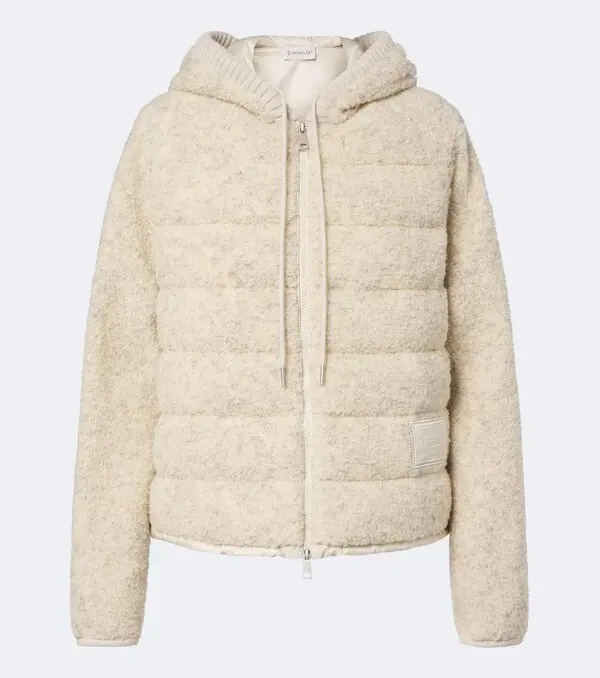 Moncler Hooded Bouclé Down Jacket