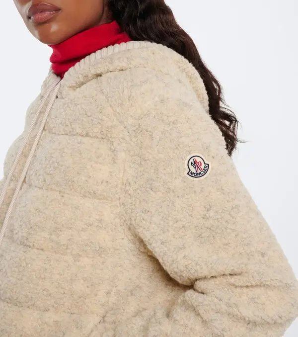 Moncler Hooded Bouclé Down Jacket