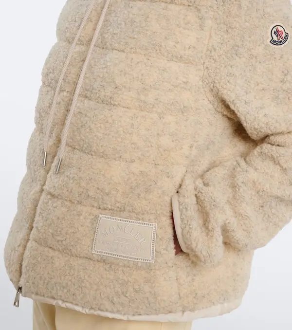 Moncler Hooded Bouclé Down Jacket