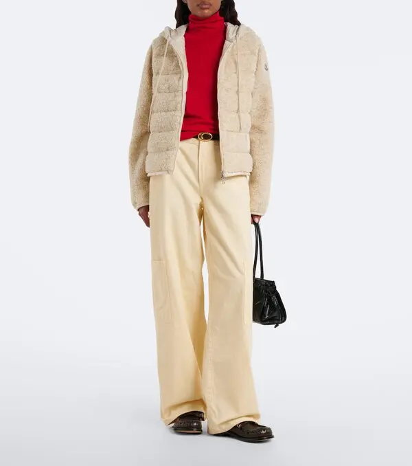 Moncler Hooded Bouclé Down Jacket