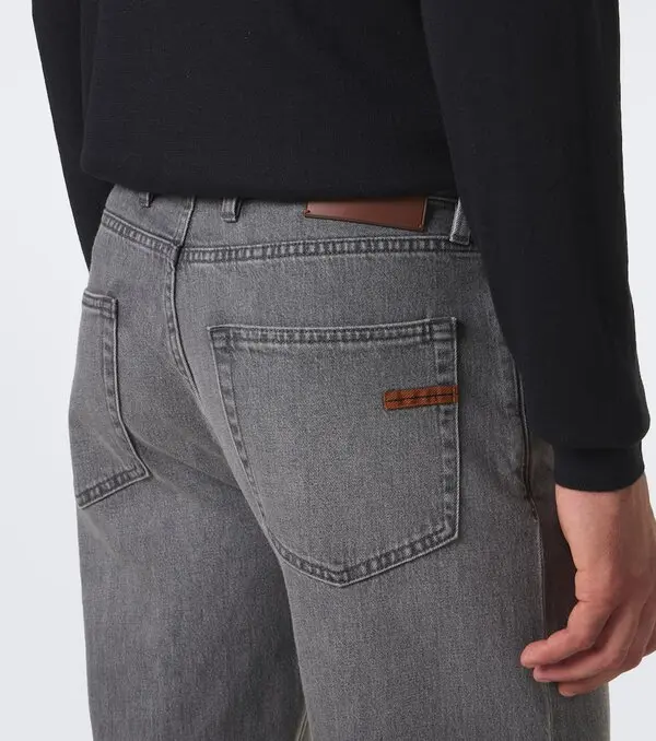 Zegna Faded Slim Jeans - Grey