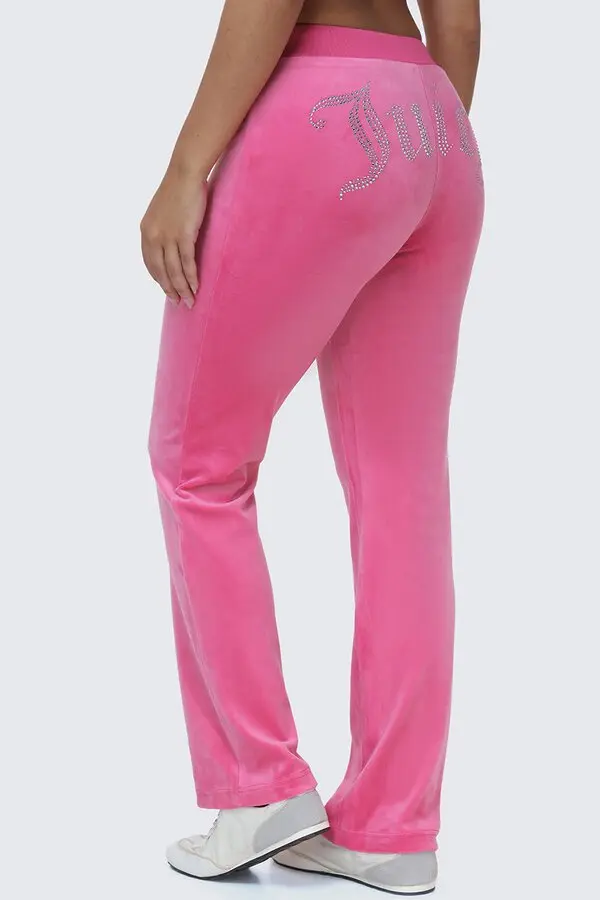 Juicy Couture Velvet Track Pants - Bubblegum