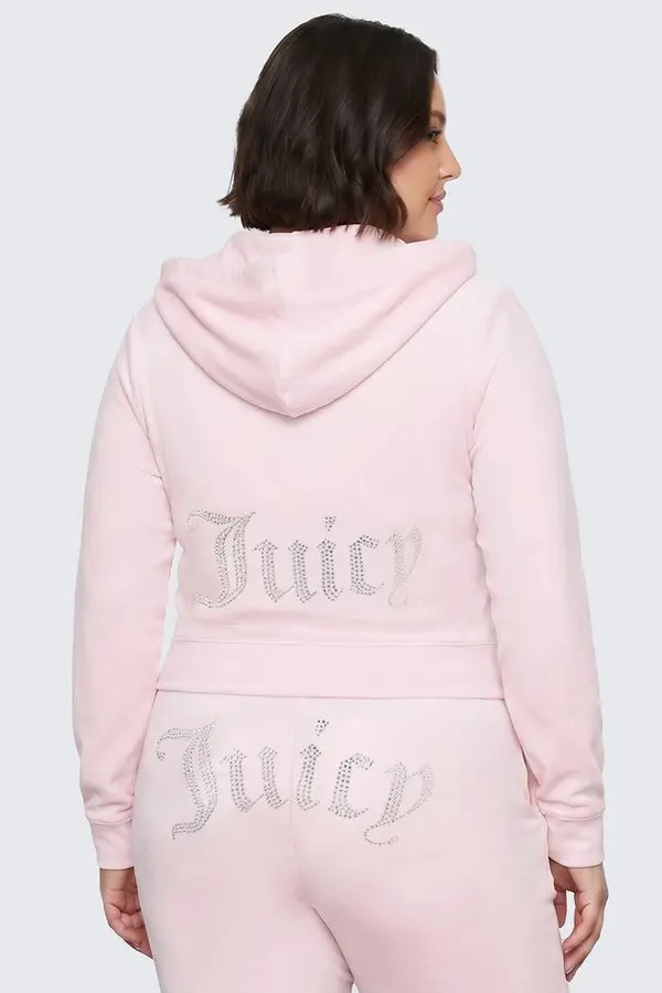 Juicy Couture Og Big Bling Velour Hoodie - New Soft Glow