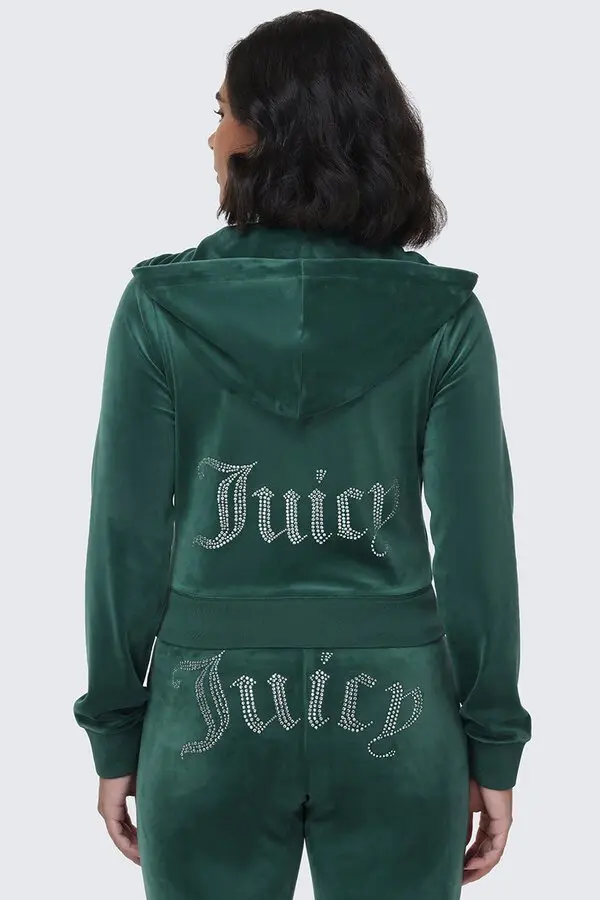 Juicy Couture Og Big Bling Velour Hoodie - Junebug