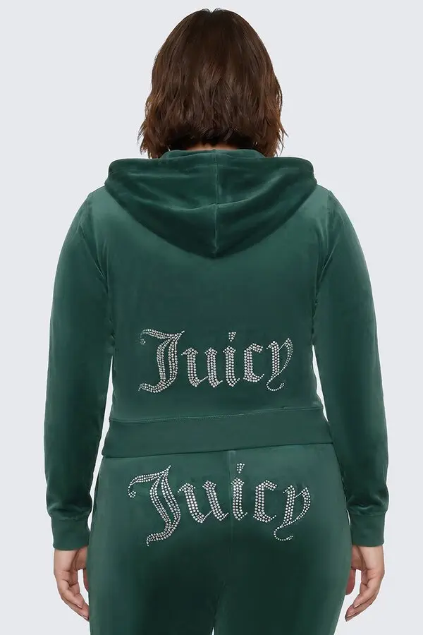 Juicy Couture Velvet Rhinestone Hoodie - Junebug