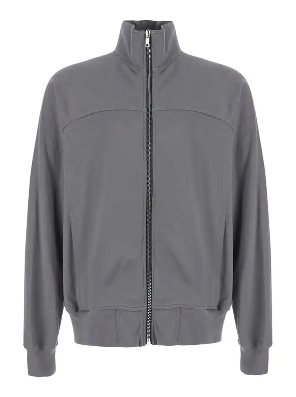 Rick Owens Zipfront Jogger With Zip Closure And Logo Gray