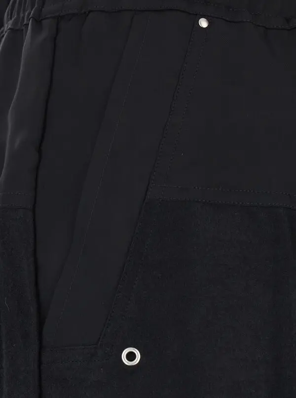 Rick Owens Wide Pants With Modern Details And Black Tech Fabric