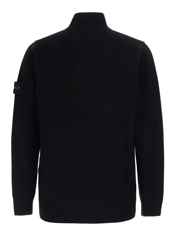 Stone Island High-neck Wool Sweater - Black