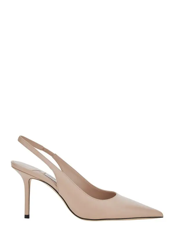 JIMMY CHOO Love' Beige Slingback Pumps With High Heel In Leather For - Multicolor