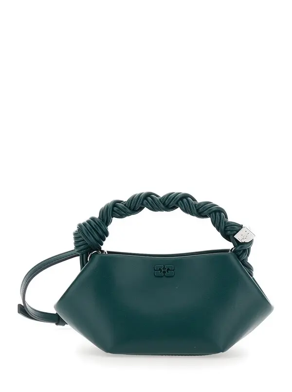 GANNI Handbag With Magnetic Closure And Green Leather Details For - Multicolor