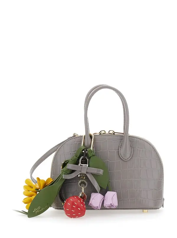 SELF-PORTRAIT Mini Croc Effect Leather Toast Bag - Multicolor