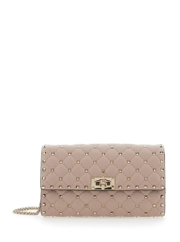 Valentino Garavani Shoulder Bag | Rockstud Spike | Nappa/platinum Studs - Cream