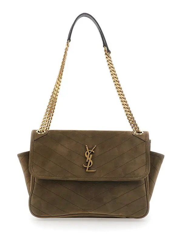 Saint Laurent Bo Niki Tripouch Suede Satin Calf - Multicolor