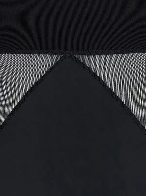 Rick Owens Combo Gown With Draped Details And Tech Fabric, Black
